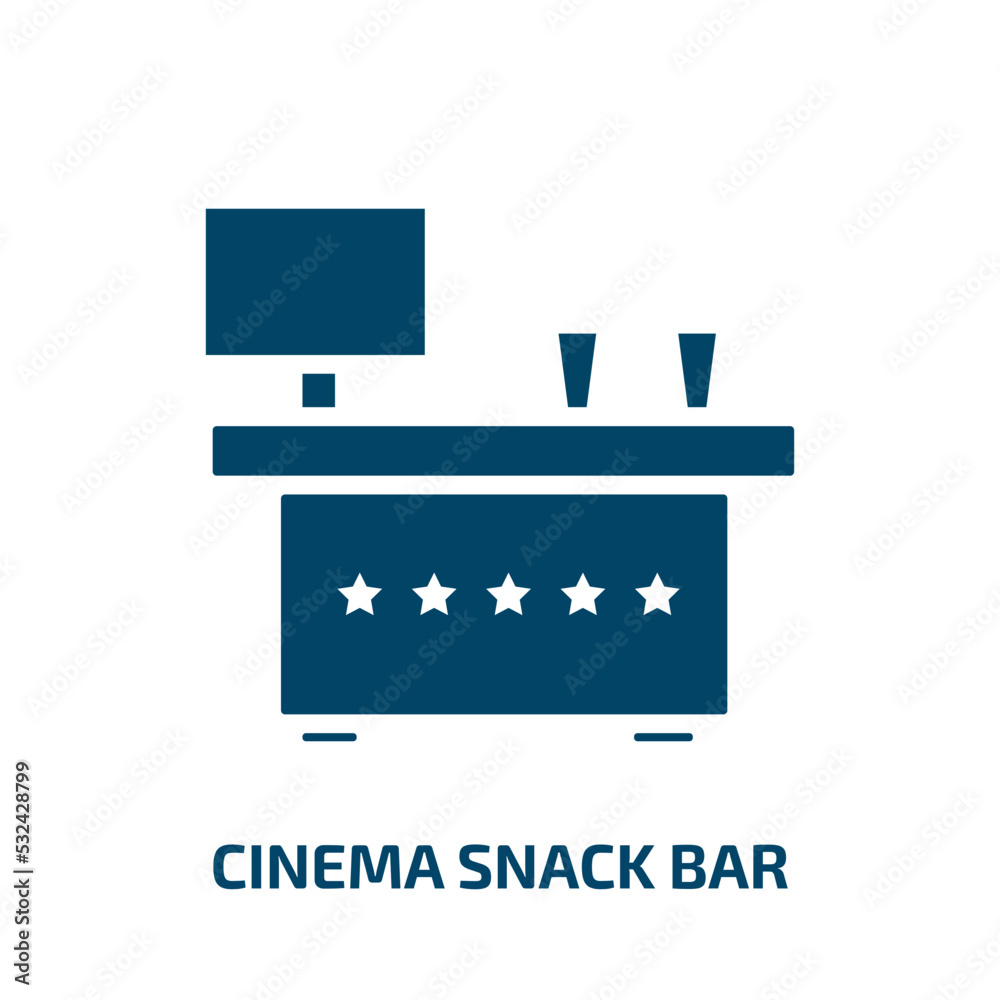 cinema snack bar icon from cinema collection. Filled cinema snack bar ...