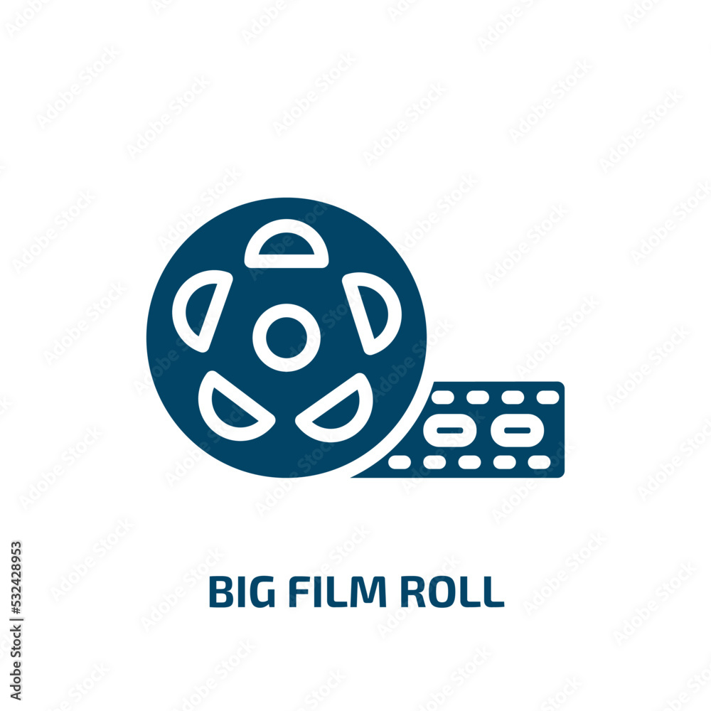 big film roll icon from cinema collection. Filled big film roll, movie ...