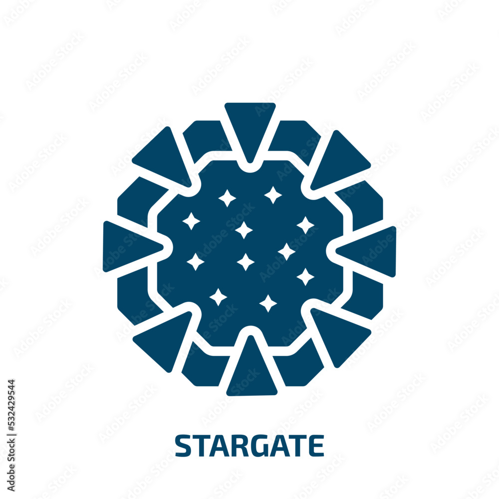 stargate icon from astronomy collection. Filled stargate, technology ...