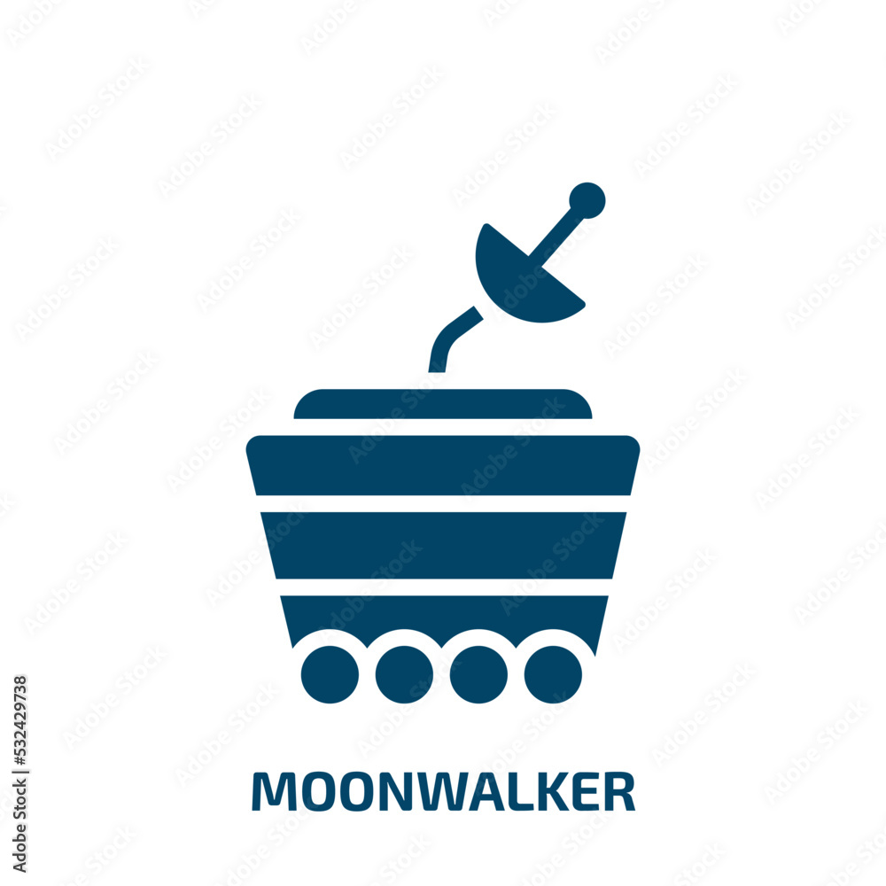 moonwalker icon from astronomy collection. Filled moonwalker, slipons ...