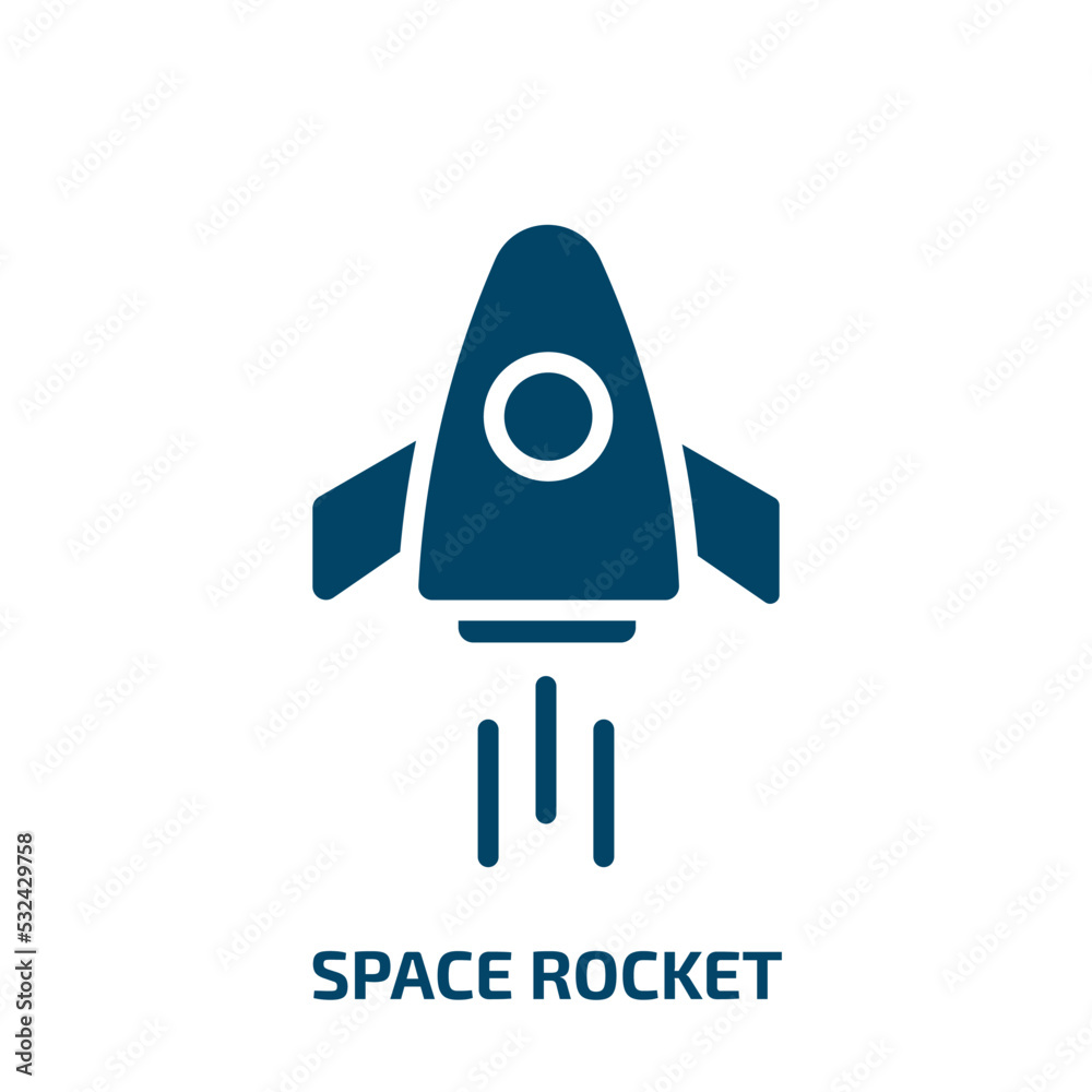 space rocket icon from astronomy collection. Filled space rocket ...