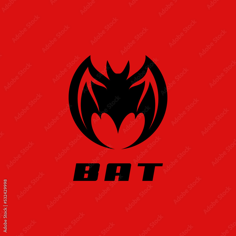 Silhouette Bat Symbol Logo Design Stock Vector | Adobe Stock