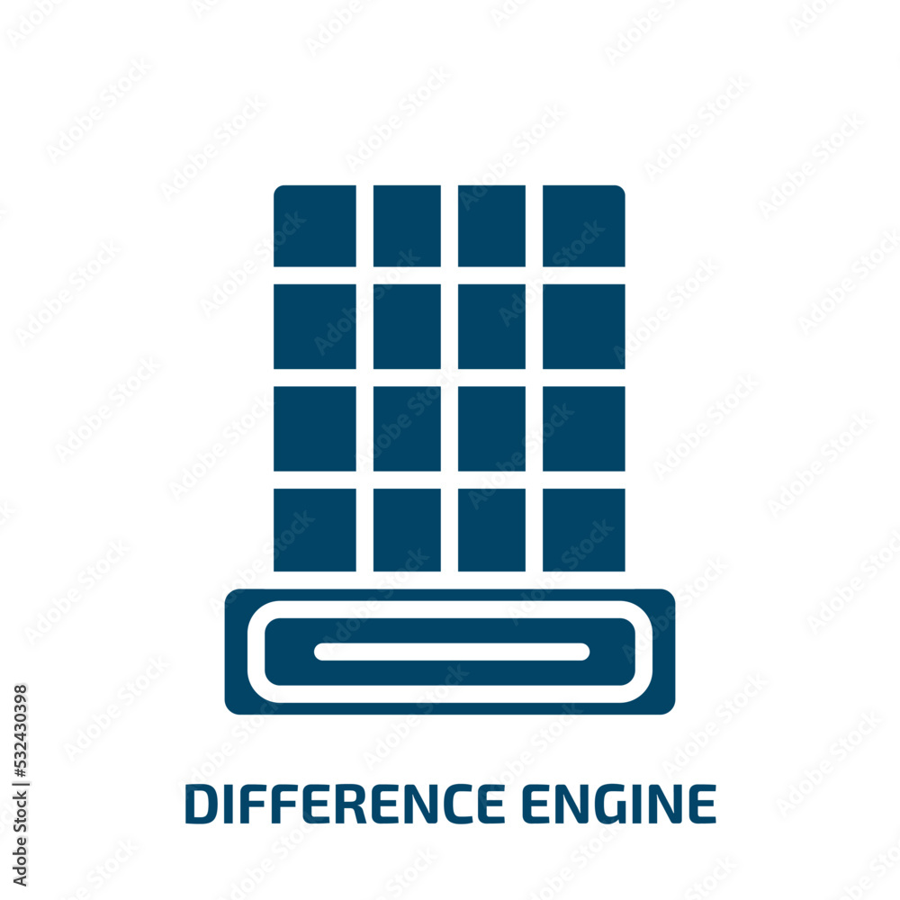 difference engine icon from artificial intellegence and future ...