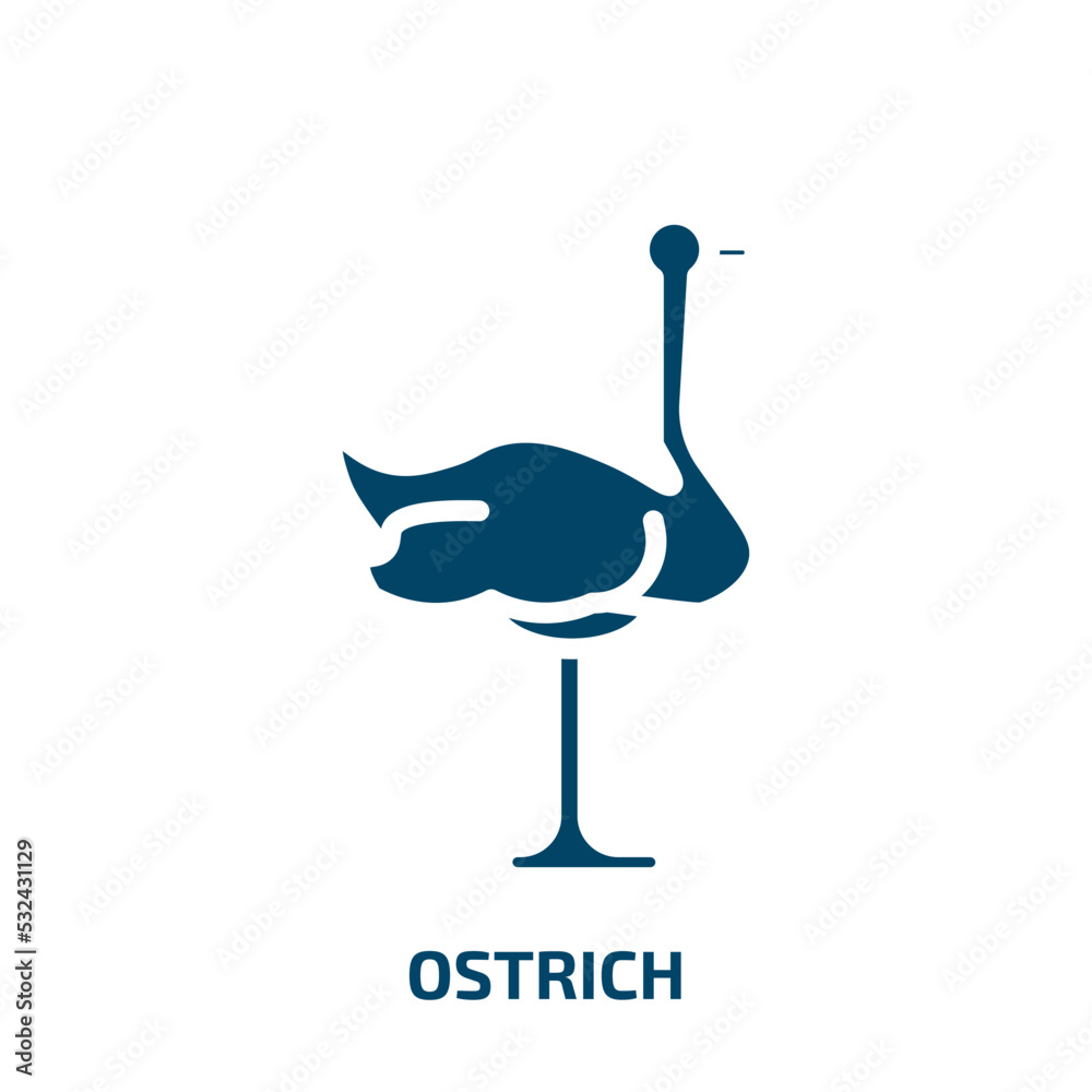 ostrich icon from animals collection. Filled ostrich, bird, animal ...