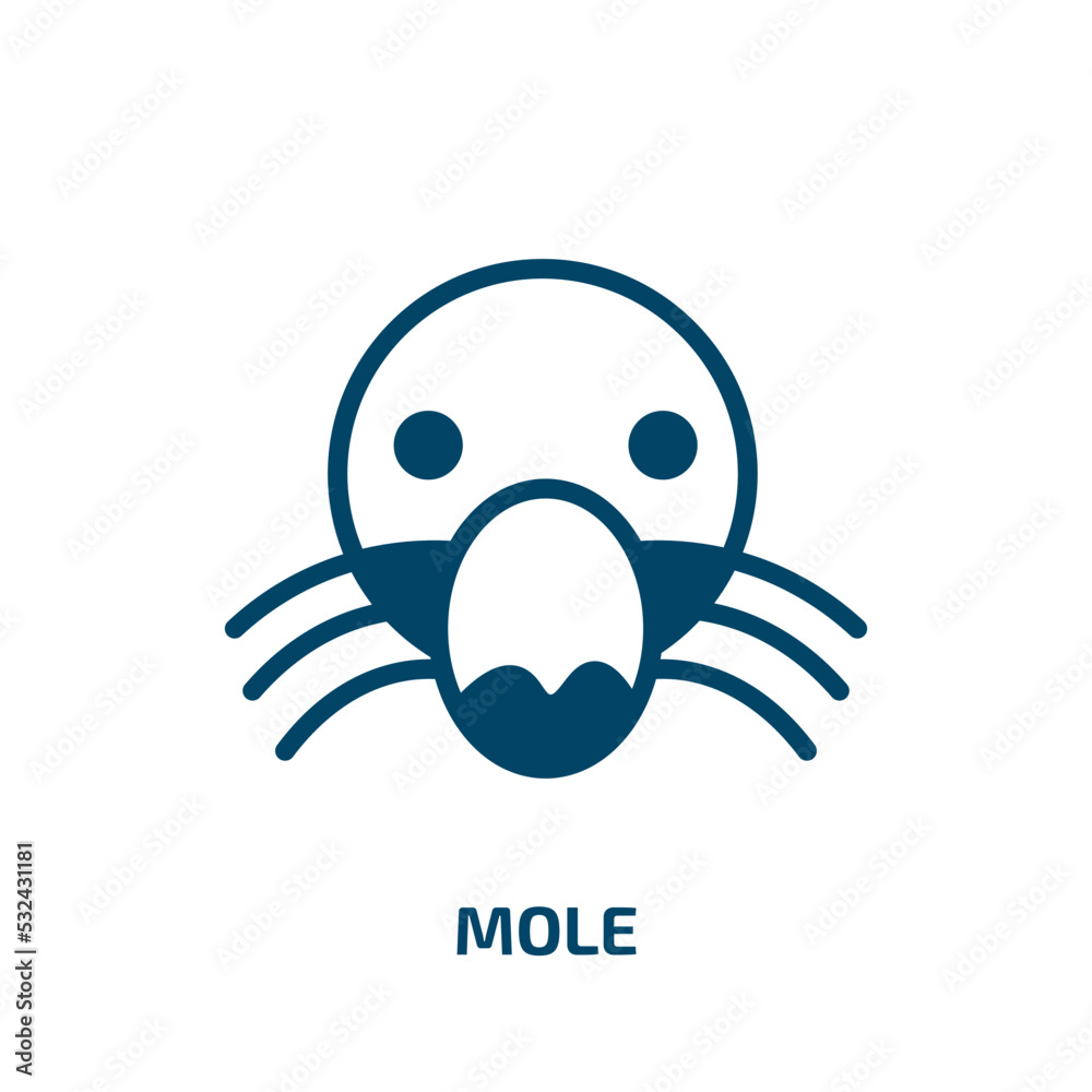 mole icon from animals collection. Filled mole, danger, pest glyph ...