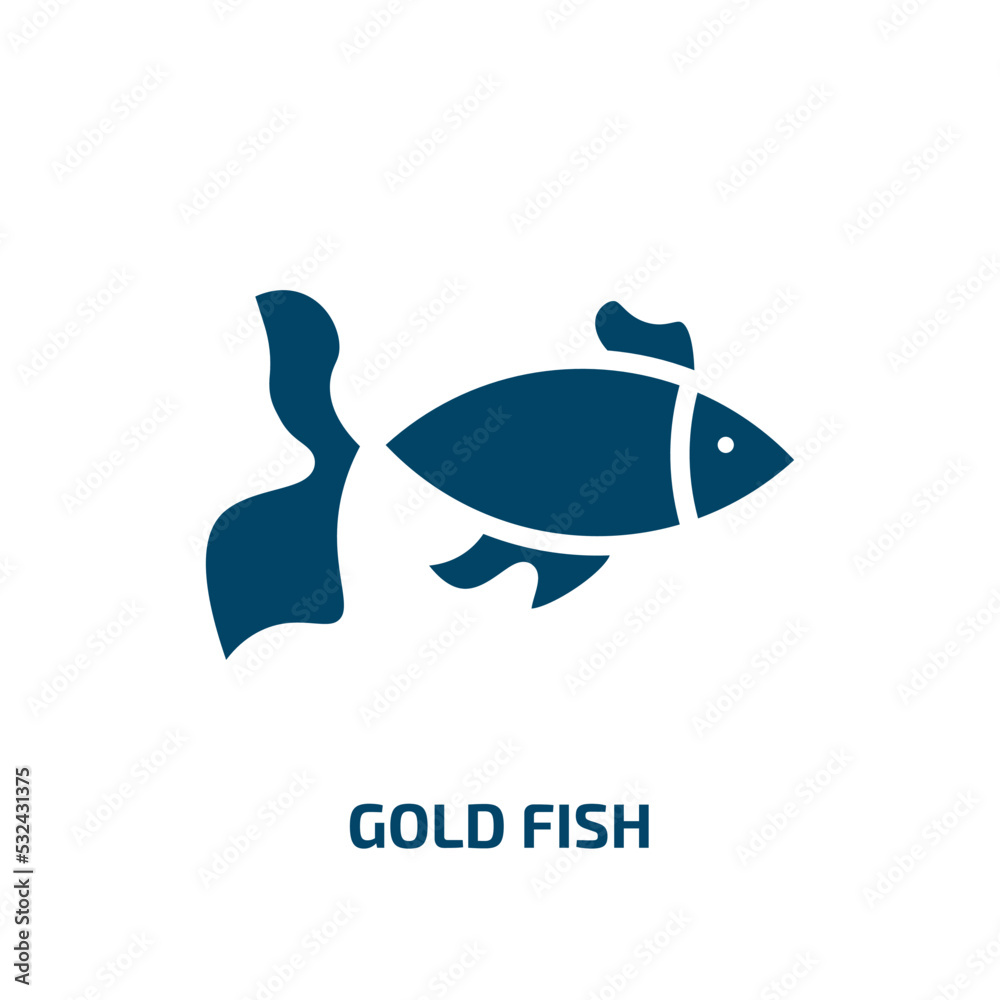 gold fish icon from animals collection. Filled gold fish, gold, fish ...