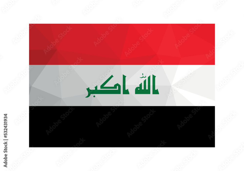 Vector illustration. Official symbol of Iraq. National Iraqi flag in ...