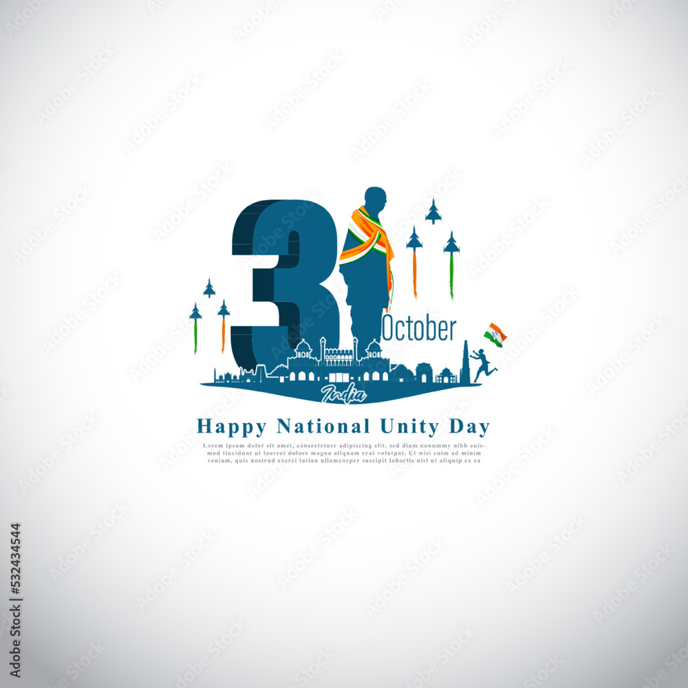 vector illustration for national unity day of India-31st October Stock ...