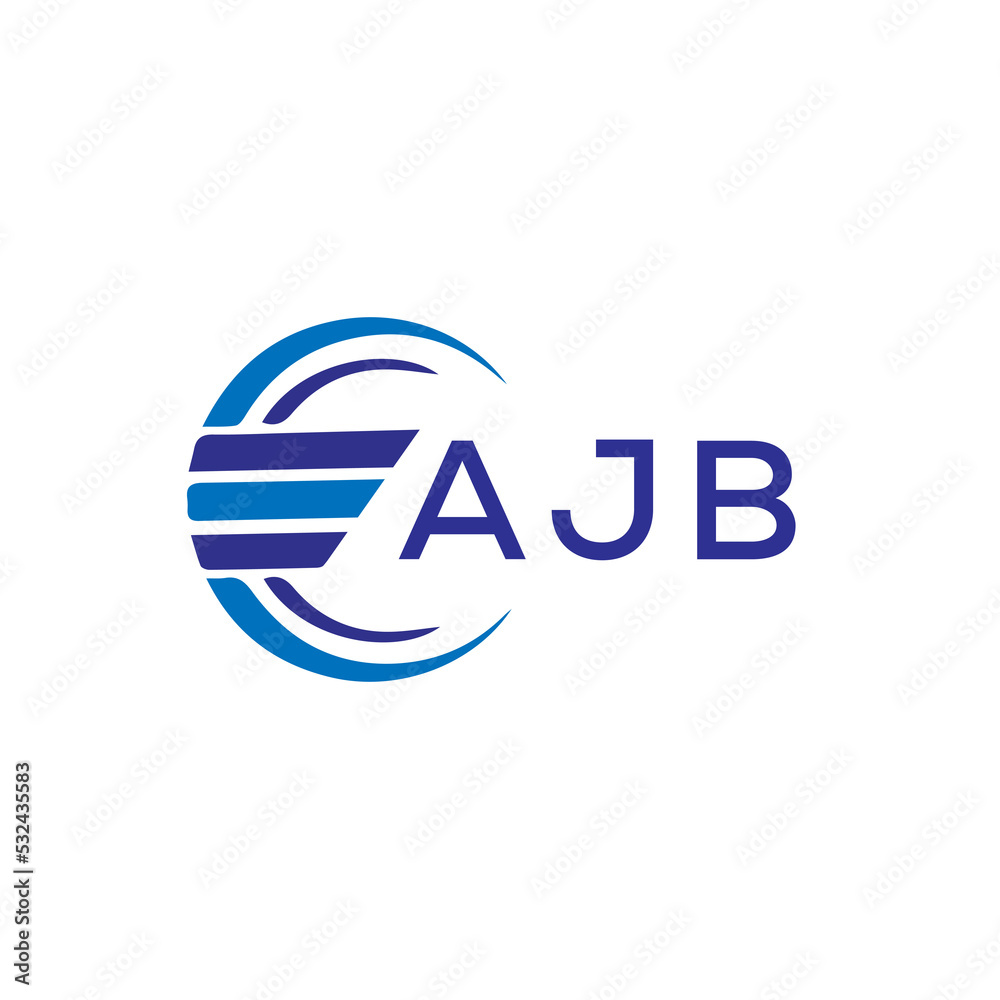 AJB letter logo. AJB blue image on white background. AJB vector logo design for entrepreneur and ...