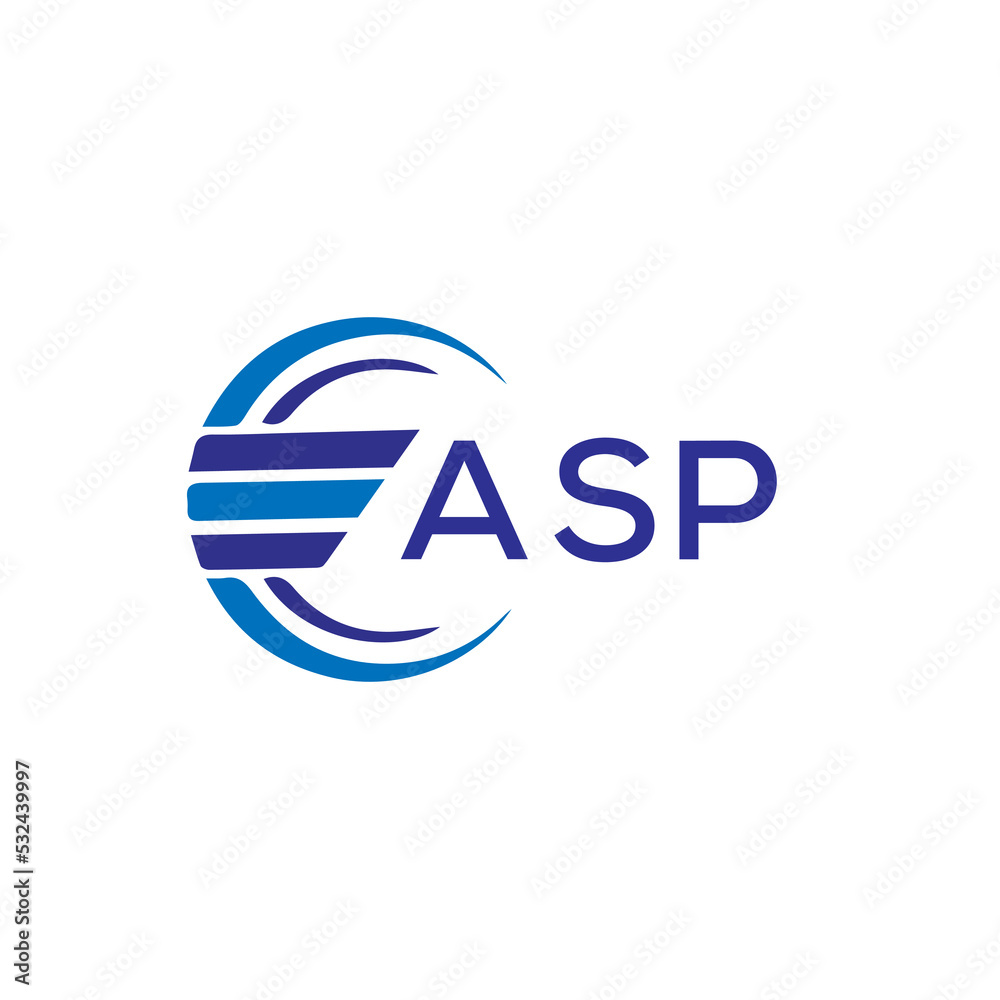 ASP letter logo. ASP blue image on white background. ASP vector logo ...