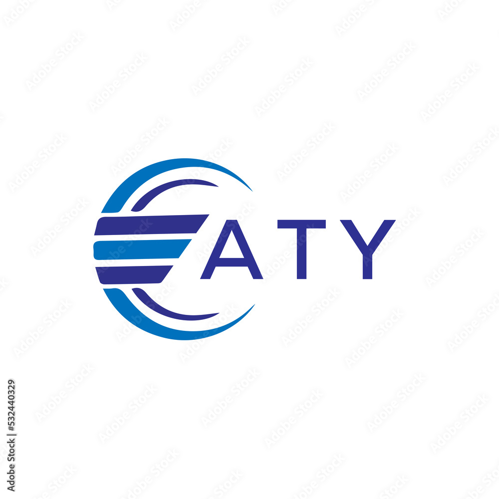 Vecteur Stock ATY letter logo. ATY blue image on white background. ATY ...