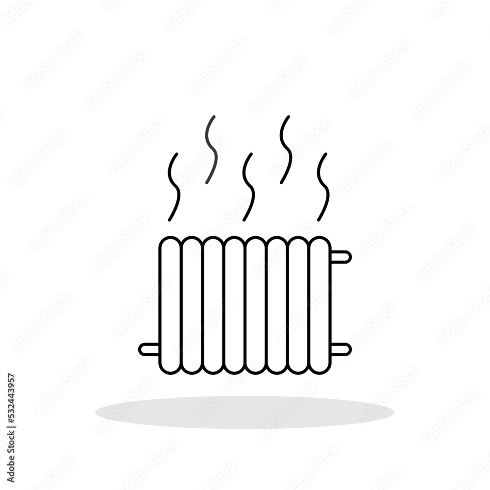 Radiator icon in trendy flat style. Heater symbol for your web site ...