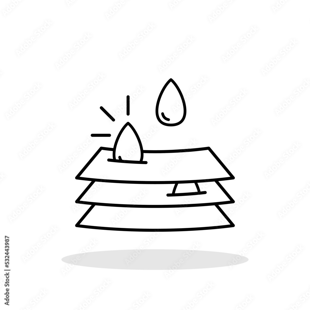 Waterproof icon in trendy flat style. Water protection symbol for your ...