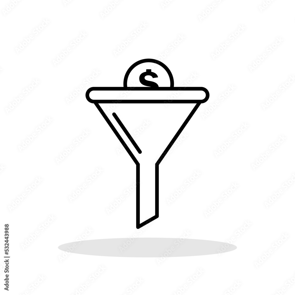 Funnel icon in trendy flat style. Sales funnel symbol for your web site ...