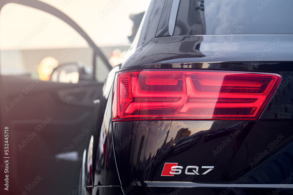 Berlin - August 2022: Audi Q7 S-line Q7 S line Second generstion SUV ...