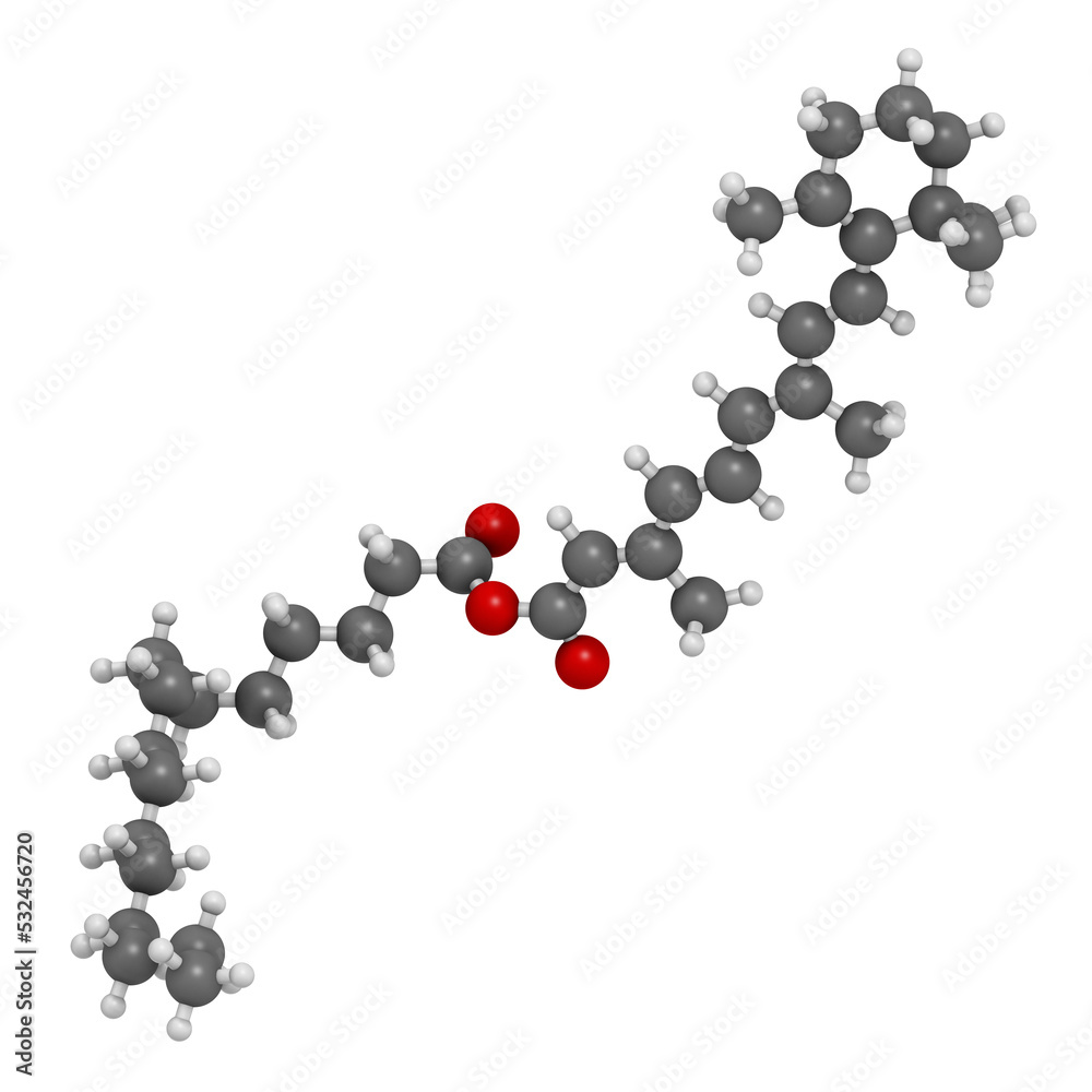 Retinyl palmitate vitamin supplement molecule. Ester of vitamin A ...