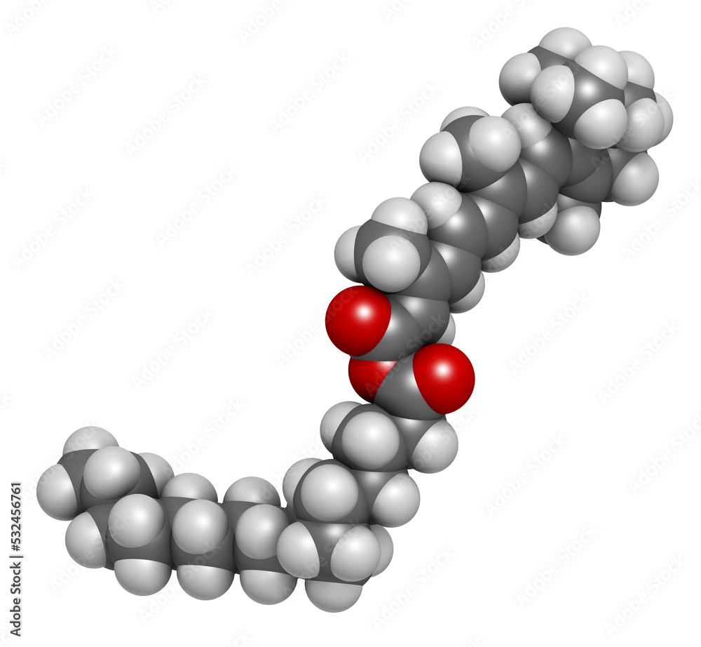 Retinyl palmitate vitamin supplement molecule. Ester of vitamin A ...