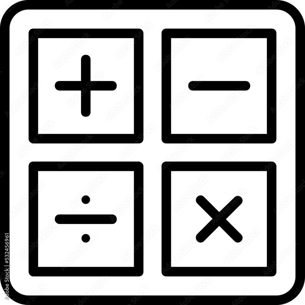 Math Symbols Vector Icon Stock Vector | Adobe Stock