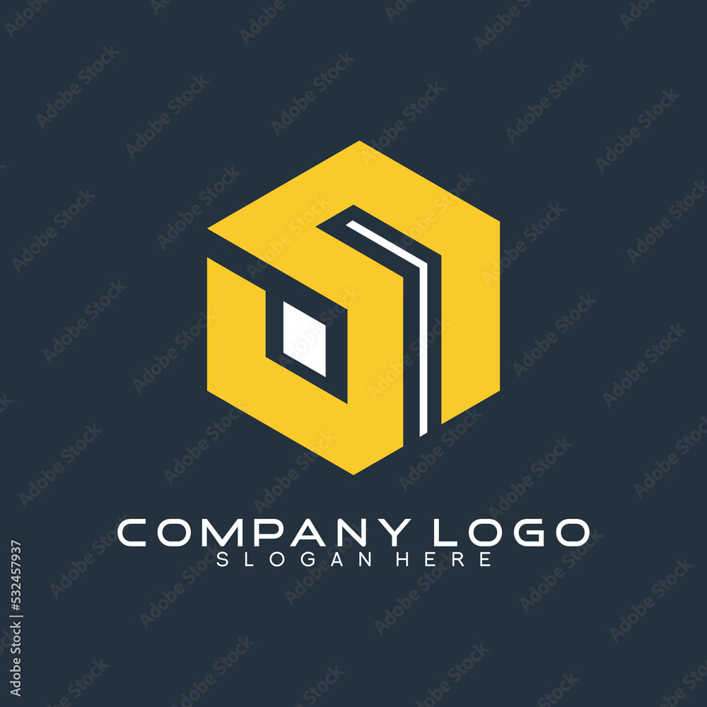 Vector box design logo with abstract letter S. Stock Vector | Adobe Stock