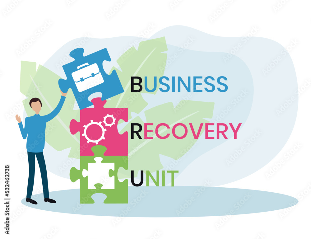 BRU - business recovery unit. acronym business concept. vector ...