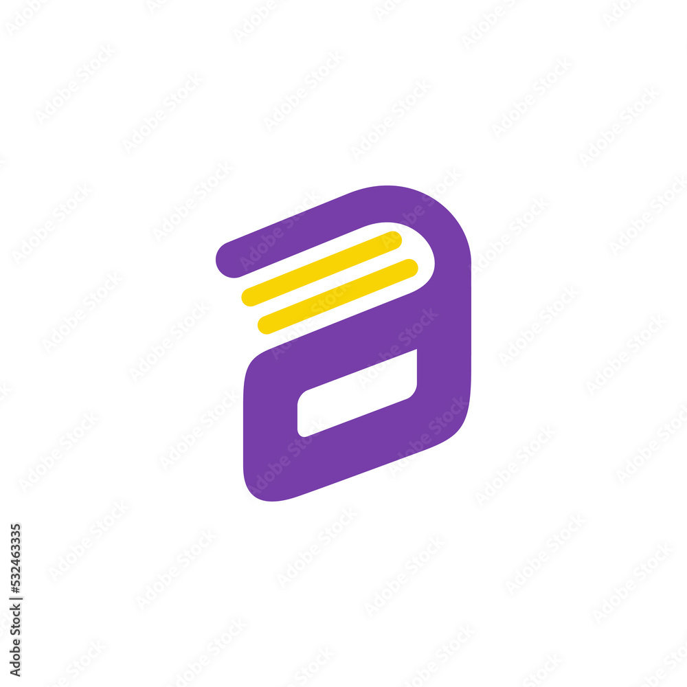 The monogram is the letter A and book. Elegant and outline. Stock ...