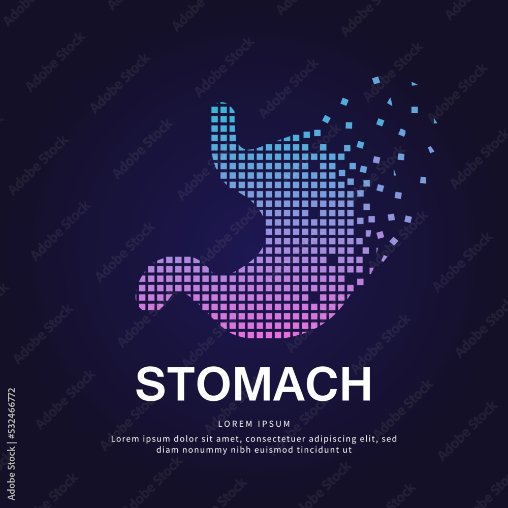 Human stomach medical structure. simple pixel art stomach Vector ...