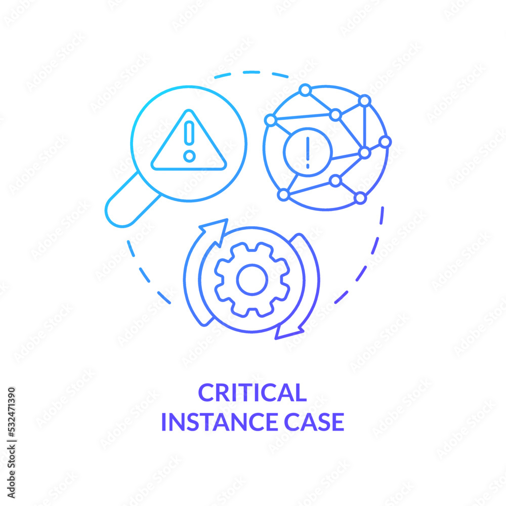 Critical instance case blue gradient concept icon. Main thesis ...