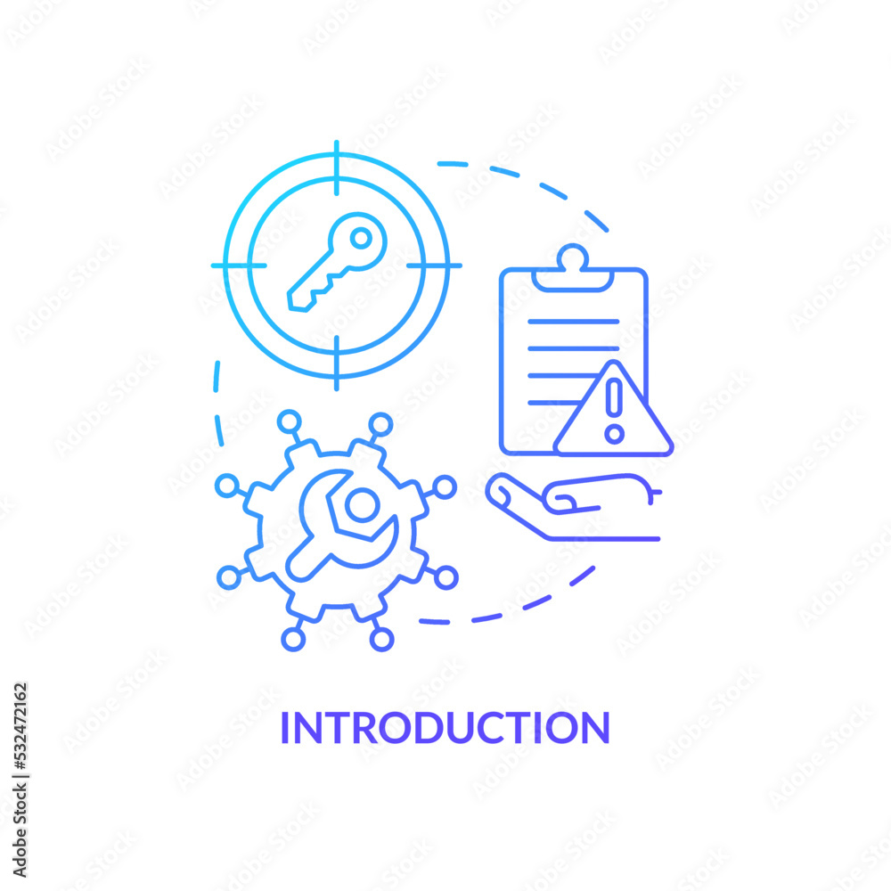 Introduction blue gradient concept icon. Identification of key problems ...