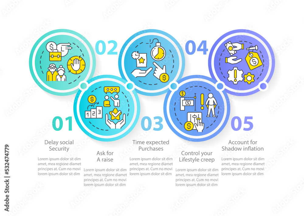 How can consumers deal with inflation blue circle infographic template ...