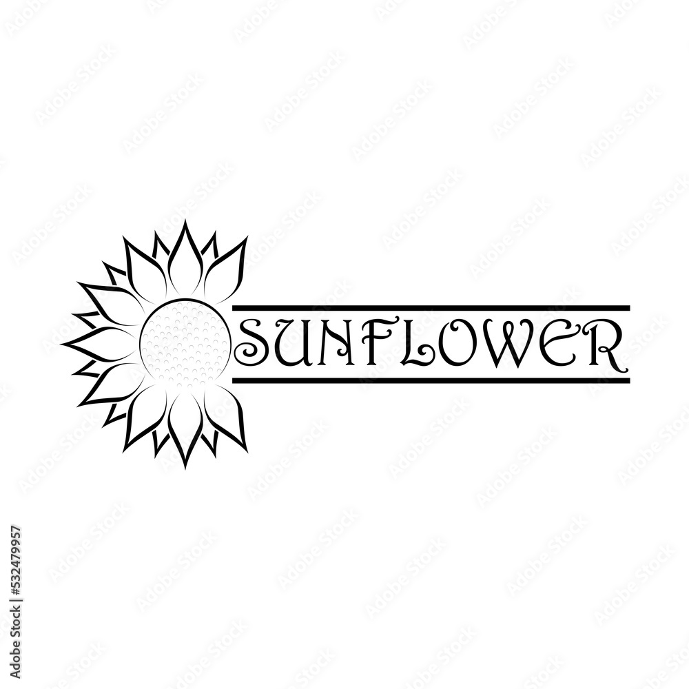 Sunflower logo design concept isolated on white background Stock ...