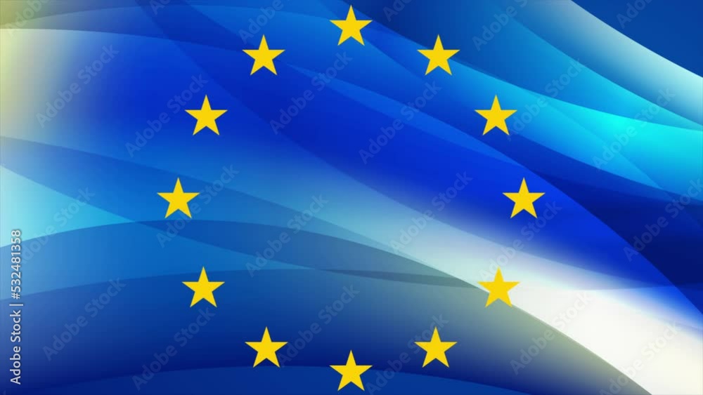 European union concept glossy wavy flag abstract background. Seamless ...