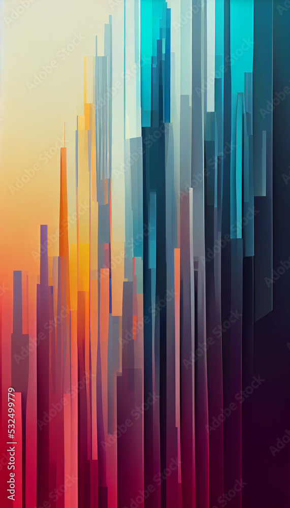 ภาพประกอบสต็อก Abstract rainbow color background with straight lines in ...