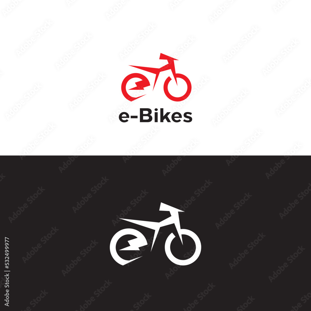 simple, clean strong e-bike logo design. vector icon illustration ...