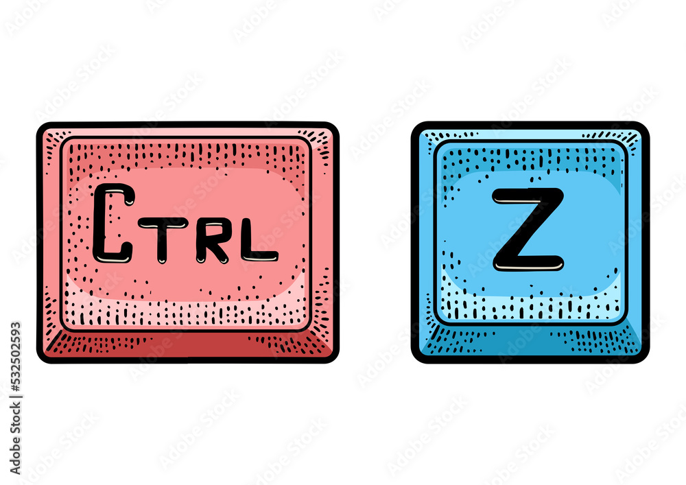 Control Z keys sketch PNG illustration with transparent background ...