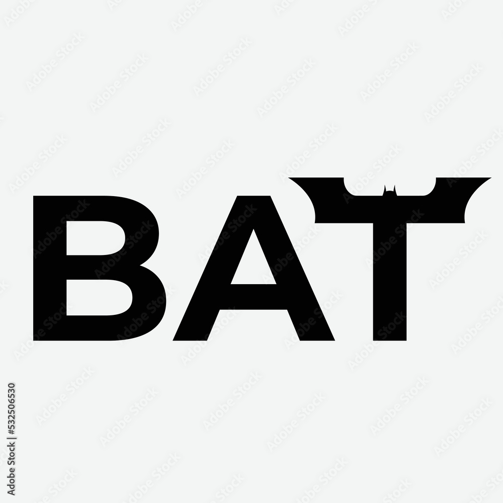bat logo Vector Logo Illustration Bat, Simple flat vector sign, logo ...