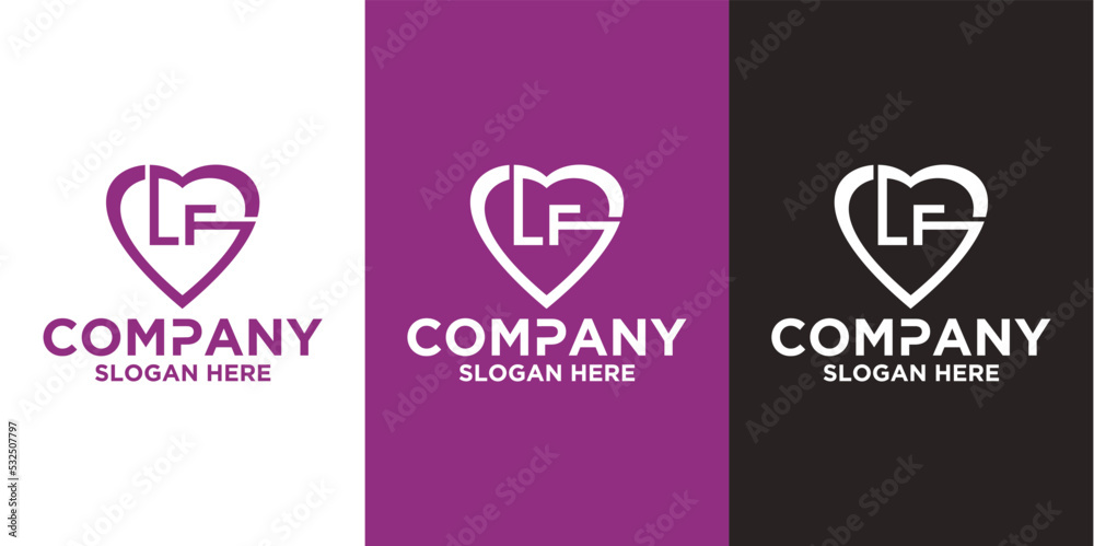 Initial letter l f logo vector design template Stock Vector | Adobe Stock