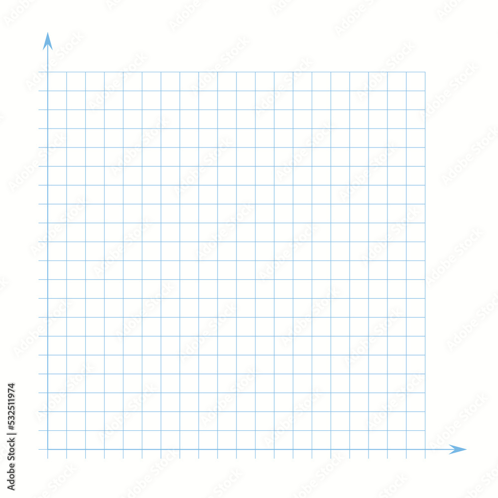 Grid paper. Mathematical graph. Cartesian coordinate system with x-axis ...