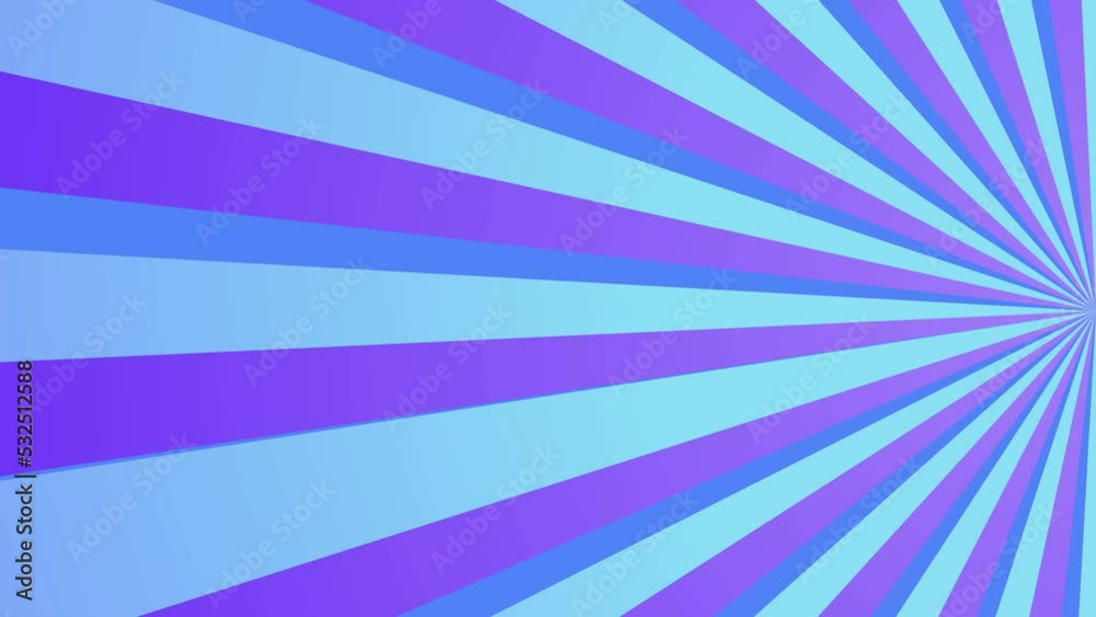 Right side rays on blue gradient background animation. Sunburst, radial ...