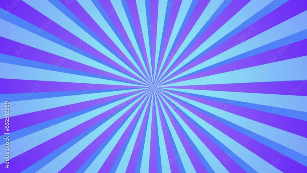 Middle blue rays on gradient background animation. Sunburst, radial ...