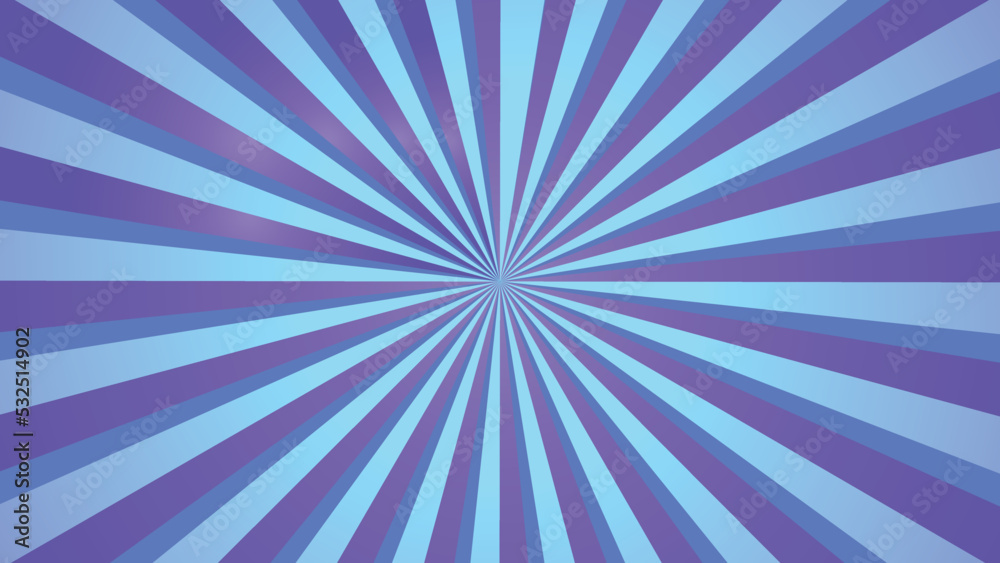 Middle blue rays on gradient background animation. Sunburst, radial ...