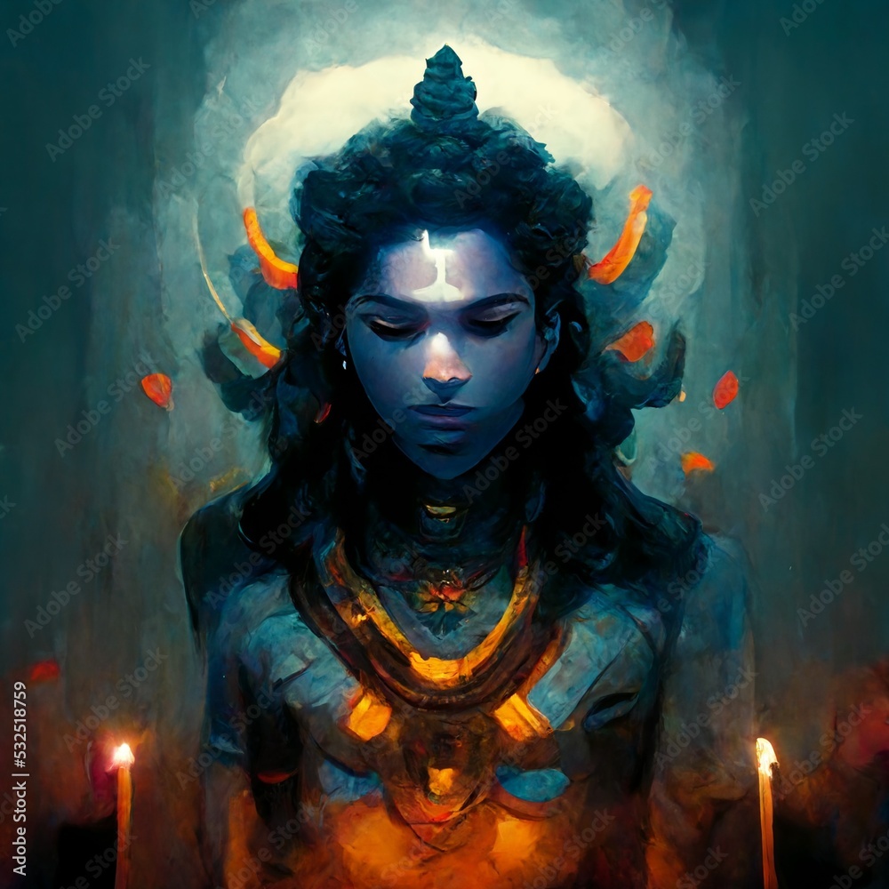 Shiva painting. Epic concept art, all might Shiva god. Powerful shiva ...