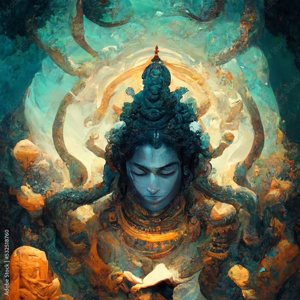 Shiva painting. Epic concept art, all might Shiva god. Powerful shiva ...