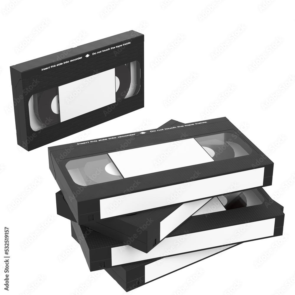 3d rendering illustration of a vhs cassette Stock Illustration | Adobe ...