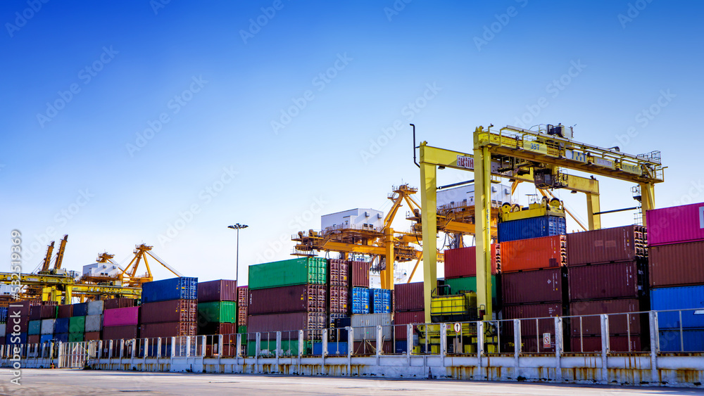 Logistics and transportation of Container Cargo ship and Cargo plane ...