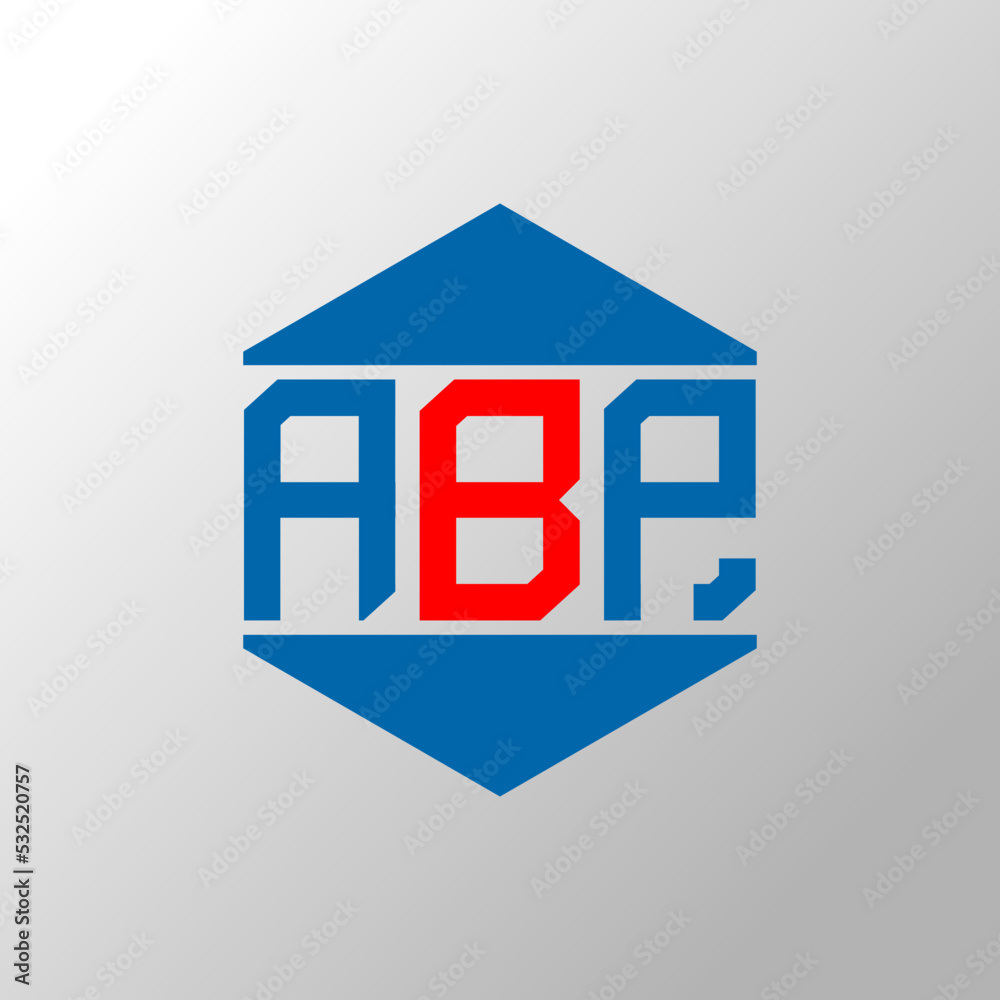 ABP hexagon vector logo template on white background. ABP polygon logo ...