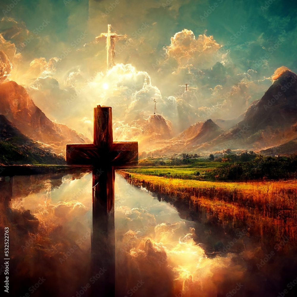 Christian inspired concept art. Christianism religious painting. Gods ...