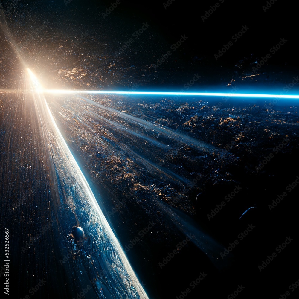 Space panoramic landscape. Stars, galaxies, universe with cinematic ...