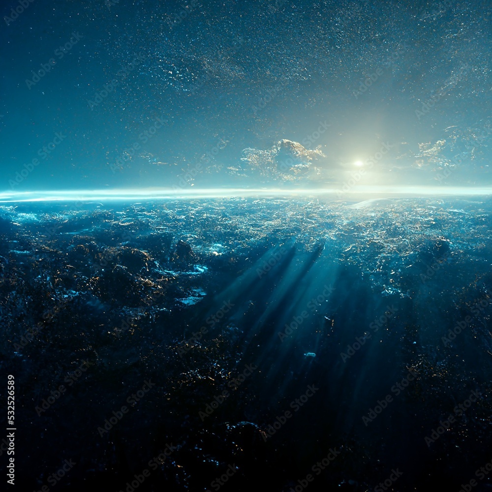 Space panoramic landscape. Stars, galaxies, universe with cinematic ...