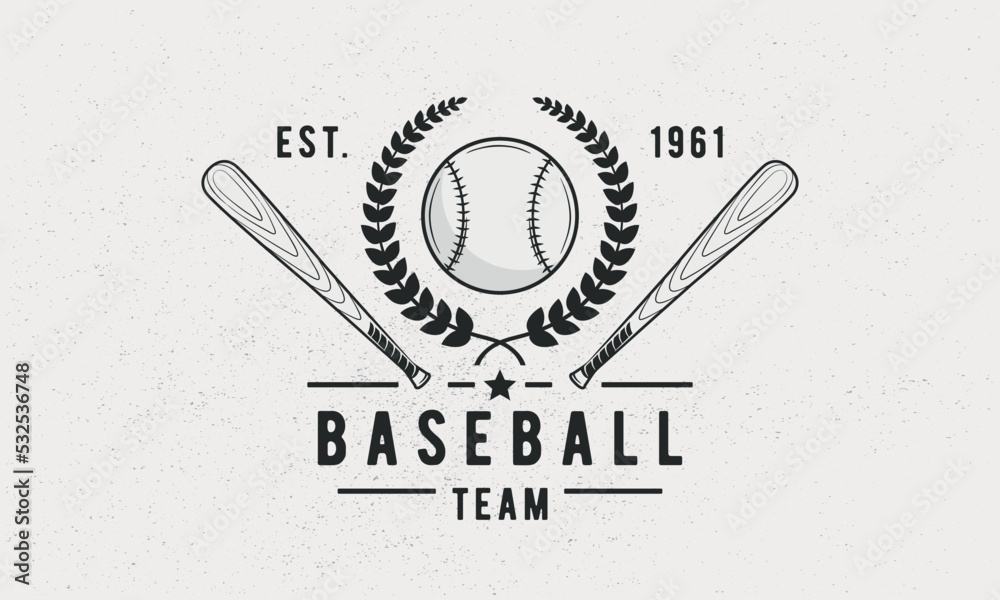 Baseball team, club logo template. Baseball logo. Baseball crossed bats ...