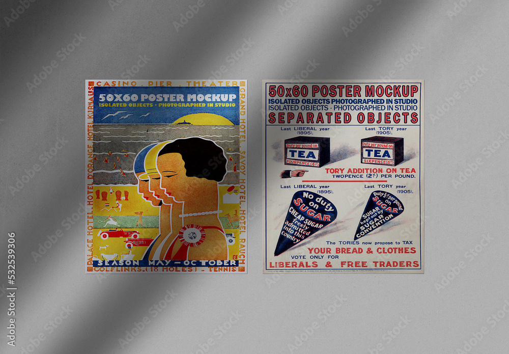 Poster Mockup 50 X 60 Stock Template | Adobe Stock